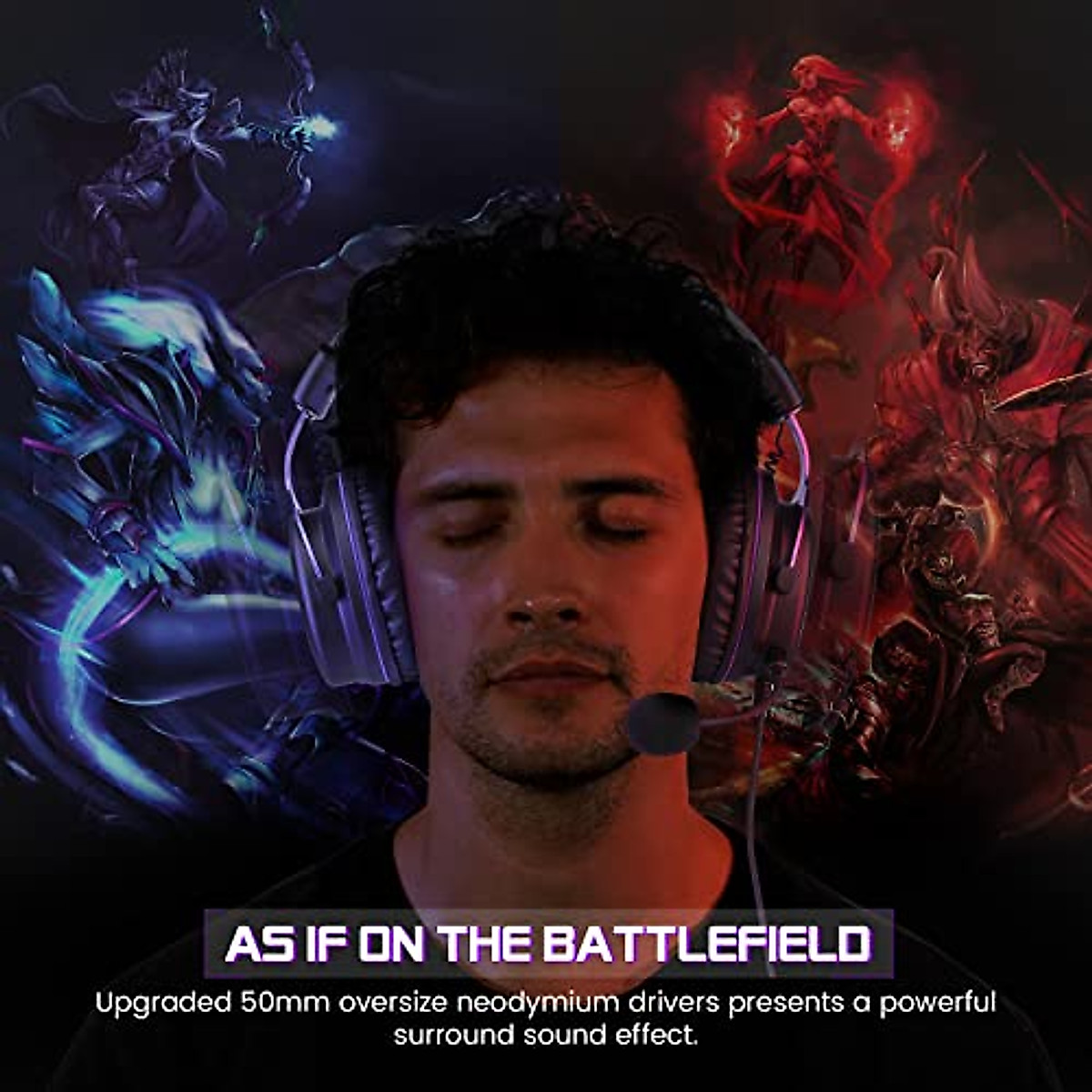 EKSA E900 Headset with Microphone for PC, PS4,PS5, Xbox - Detachable Noise Canceling Mic, 3D Surround Sound, Comfort Sturdy, Wired Headphone for Gaming, Computer, Laptop, Switch, Handheld (3.5MM Jack)