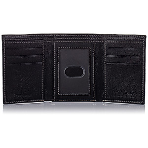 Timberland mens Genuine Leather Rfid Blocking Trifold Wallet, Black, One Size
