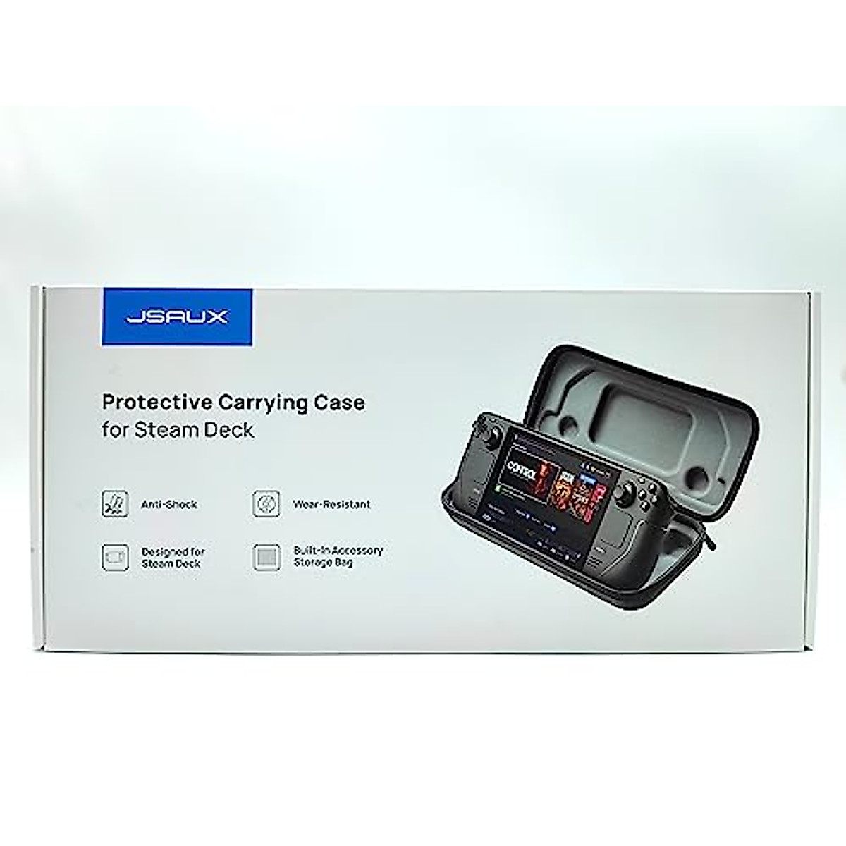 JSAUX Carrying Case Compatible with Steam Deck, Protective Hard Shell Carry Case Built-in Charger & Docking Station Storage(Upgrade), Portable Travel Case for Steam Deck Console & Accessories - BG0106