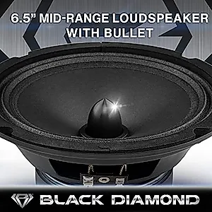 2 x Black Diamond Car Audio 6.5" Mid-Range Bullet Speakers 240W 4 Ohm Dia-CM6.4B