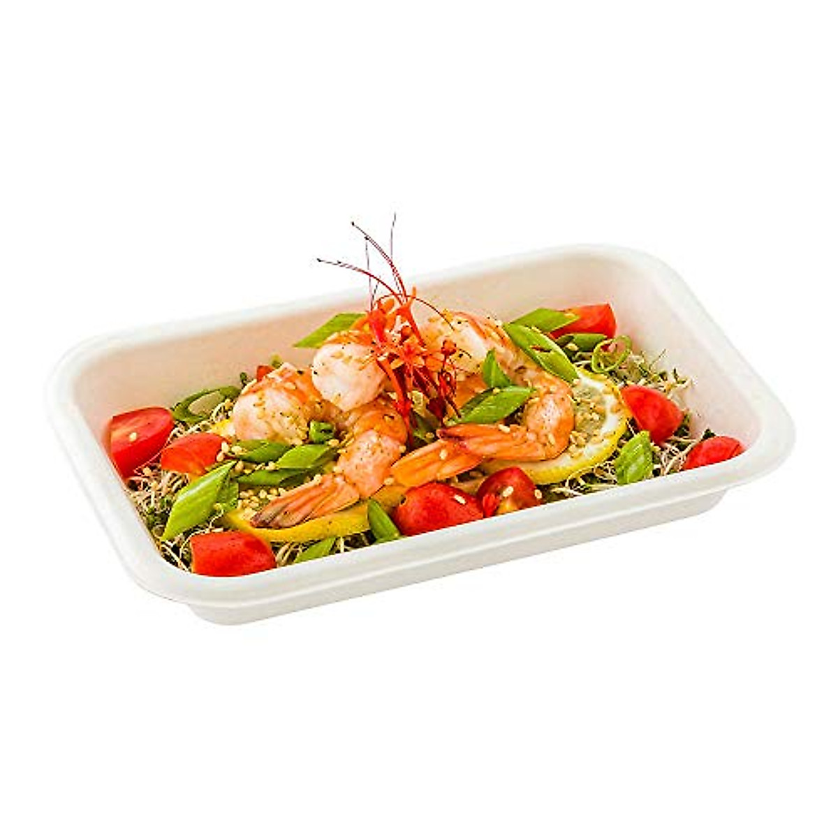 Restaurantware Pulp Tek 26 Ounce Bagasse Plates 100 Grease Impervious Salad Plates - Lids Sold Separately Microwavable White Bagasse Plates Reinforced Rim Sturdy For Salads Or More