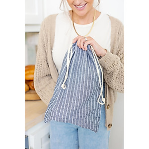 Reusable Bread Bags For Homemade Bread Sourdough 3 Pack XL 16.5 x 12 in Linen Bread Bags for Homemade Bread Storage, Lined Sourdough Bread Bags for Sourdough Rounds, Bread Storage For Homemade Bread