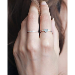 Molywoo Personalized Fingerprint Rings for Women Tiny Dainty Fingerprint Heart Ring Customized Jewelry for Mother Gift (7)