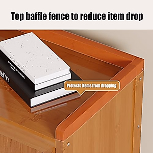 LOYALHEARTDY 8 Tier Shoe Storage Cabinet with Doors, Bamboo Free Standing Shoe Racks Entryway Shoe Organizer with Open Compartment, 35.4" W x 12.6" D x 42.1" H