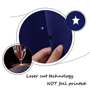 NICETOWN Children Blue Blackout Curtain - Hollow Star Space Inspired Night Sky Twinkle Christmas Star Curtain, Window Drape for Bedroom (1 Panel, 52 x 63 inches Panel, Navy Blue)