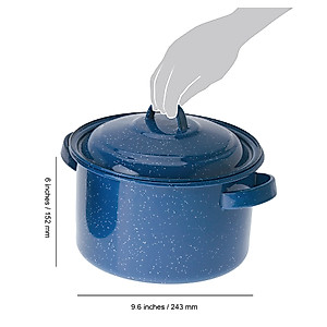 GSI Outdoors Enameled Stock Pot I Gourmet Camping, 5.75 Enamelware Quart Pot