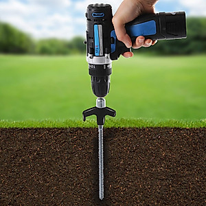 ABCCANOPY Drillable Garden Shed Stakes, Bonus Adapter, tie-Downs, Black