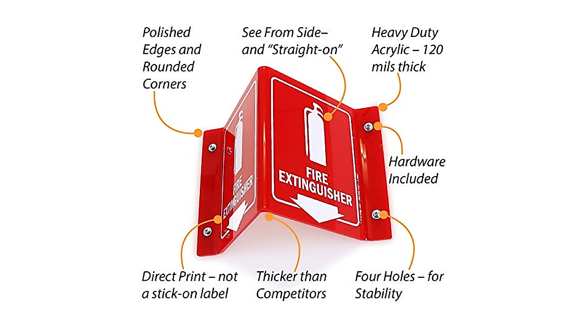SmartSign Fire Extinguisher Projecting Sign - Best Visibility