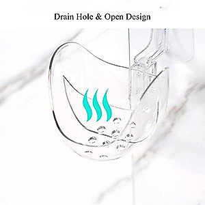 Multifunction Acrylic Small Makeup Organizer Storage for Vanity – Silicone Beauty Blender Makeup Sponge Holder Wall Mounted for Bathroom, Clear Makeup Brush Drying Rack Holder- 2 Slots