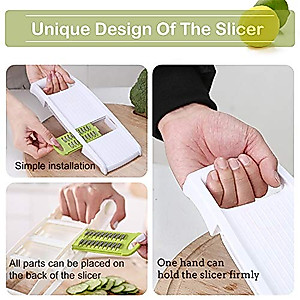 NACOLUS 5 in 1 Mandoline Slicer Vegetable Slicer Mandolin Multi Blade Potato Veggie Slicer Vegetable Cutter Julienne Shredder Potato Slicer