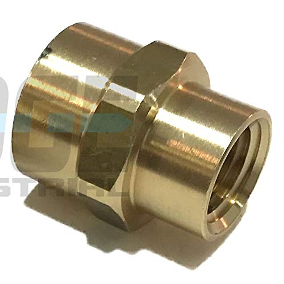 EDGE INDUSTRIAL BRASS REDUCING COUPLING 3/8" X 1/4" FEMALE NPT FNPT FUEL/AIR/WATER/OIL/GAS WOG (QTY 01)