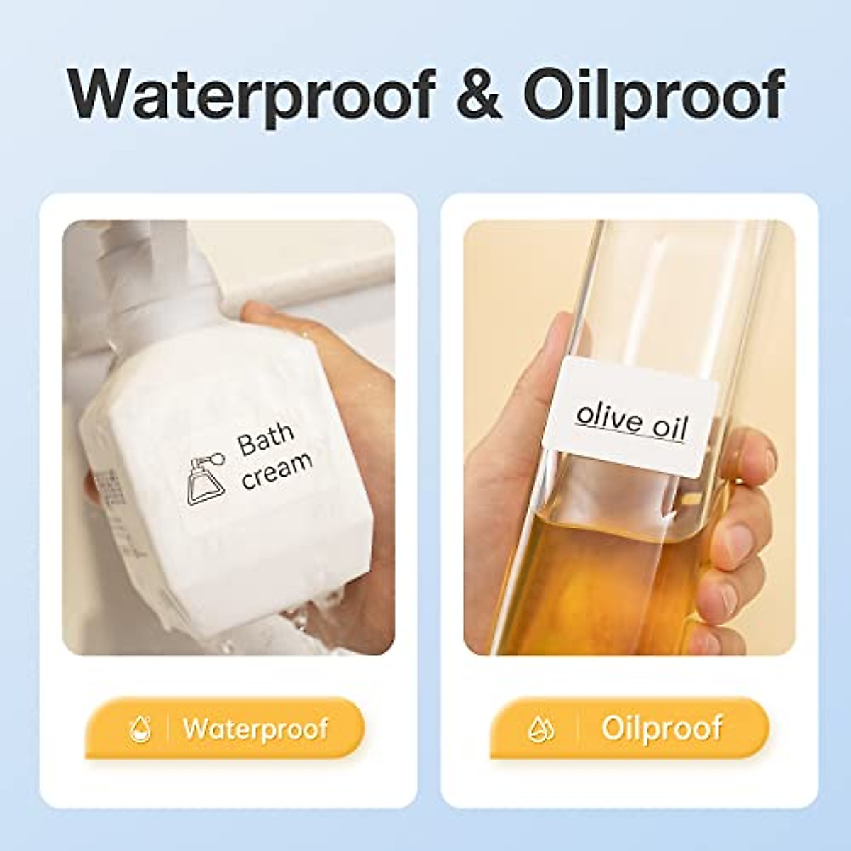 D101 Label Maker Machine with 2 Tapes - 12*40mm White Label Paper and 25*60mm White Label Paper