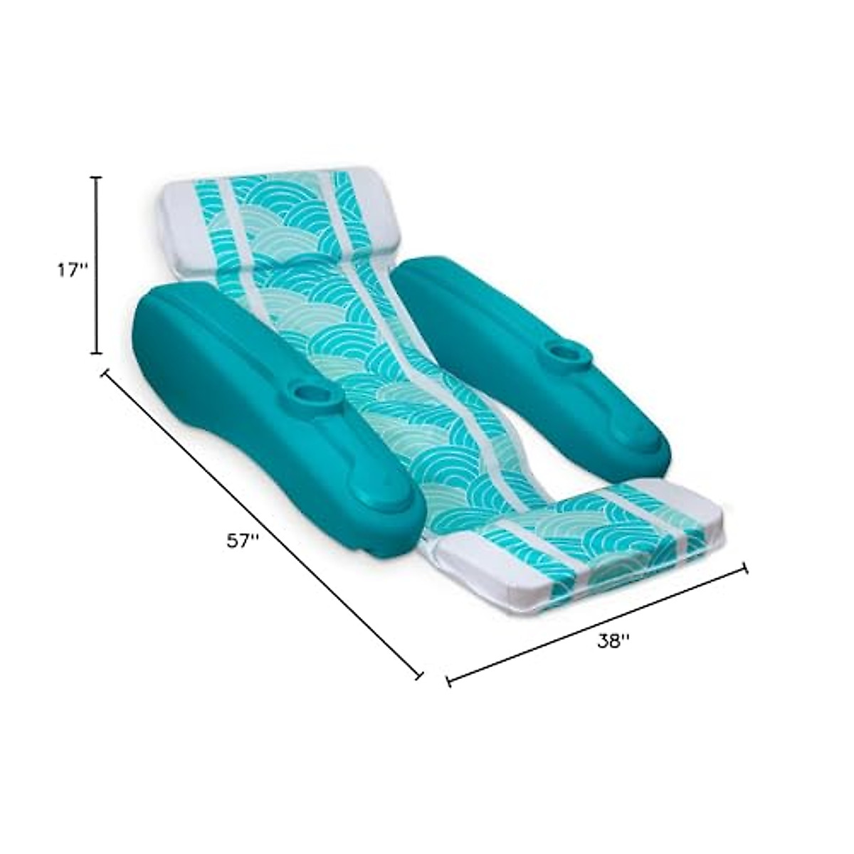 XtremepowerUS Water Pool Padded Floating Chaise Lounger Large for Adults with Headrest, Backrest, Footrest & Cupholder