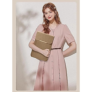 KALIDI 13.3-14 inch Laptop Sleeve Case Faux Suede Leather for 13.3 13.5 13.6 14 inches MacBook Air Pro Retina 13"-14" Surface Pro with Pouch