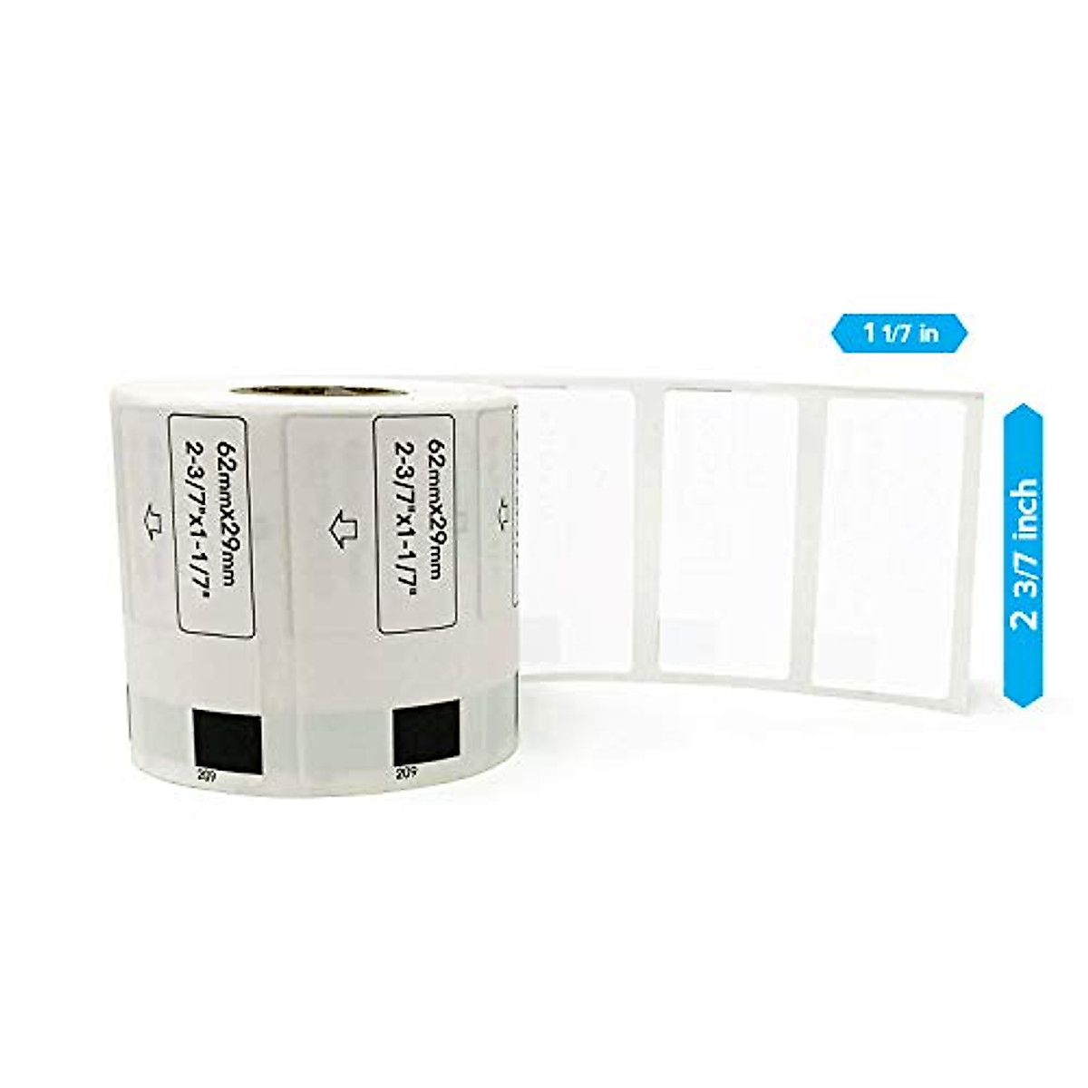 Buhbo Compatible Refill Replacement Label for Brother DK-1209 2-3/7" x 1-1/7" Small Address and Barcode (8 Pack / 800 Labels Per Roll)