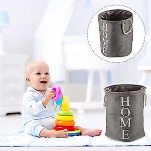 Abaodam 1pc Storage Hamper Space- Bedroom Container Rope Nursery Foldable Folding Handle Letter Washing Clothing Kids Cylinder Fabric Linen Bucket Saving Multipurpose Home with Bin
