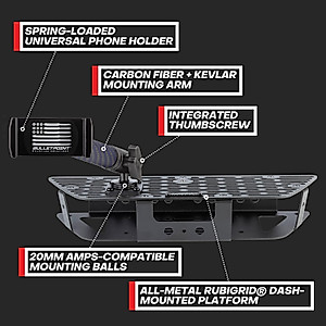 Bulletpoint Metal Dash Mount Phone Holder Compatible with 2019+ Chevrolet Silverado GMC Sierra Multi-Device Dash Mount with 20mm Ball System (RubiGrid Mount)