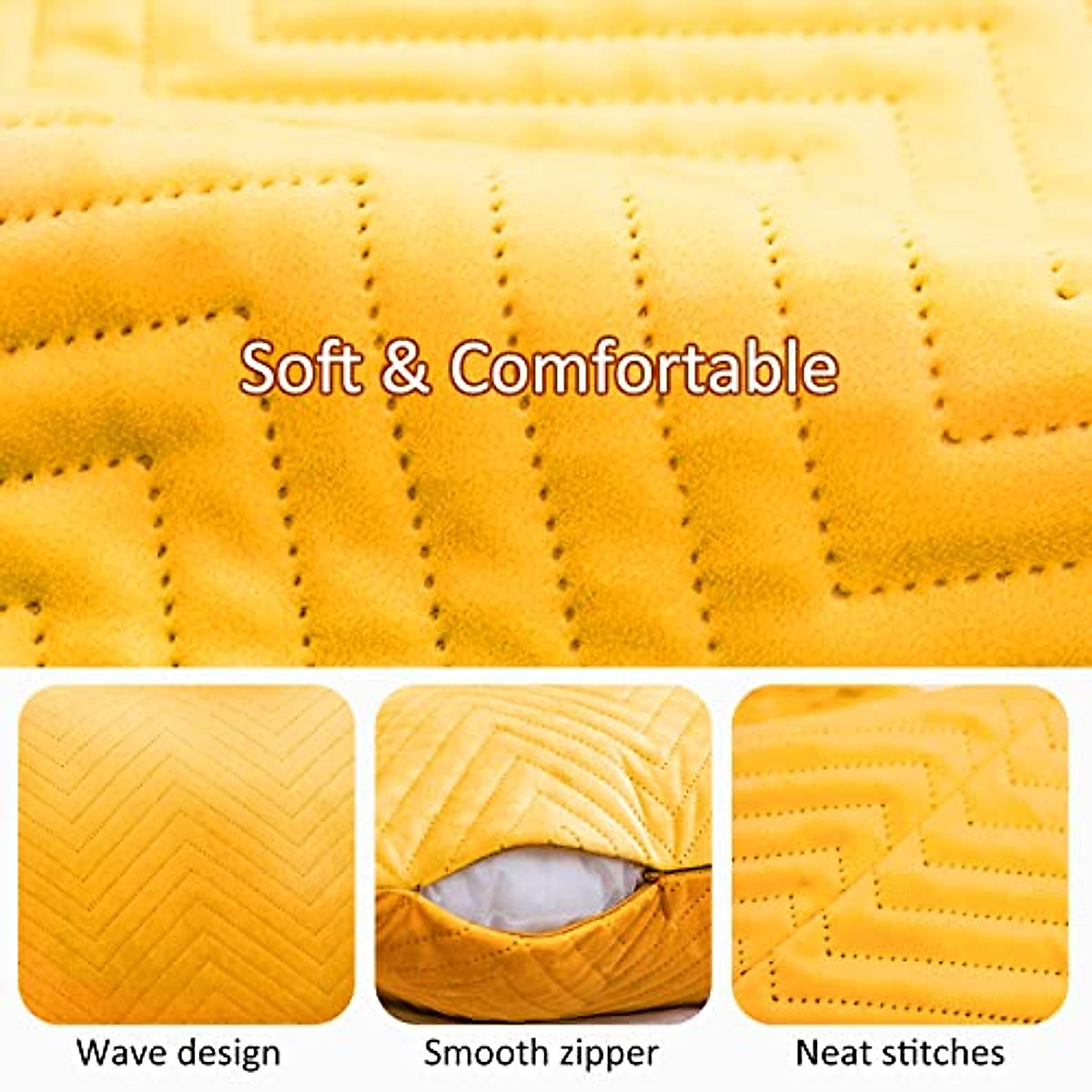 Gloppie Throw Pillow Covers Couch Pillows Cover 18x18 Bedroom Pillow Case Decorative Pillow Case Cushion Covers for Sofa Bed Office Living Room Modern Room Decor Yellow