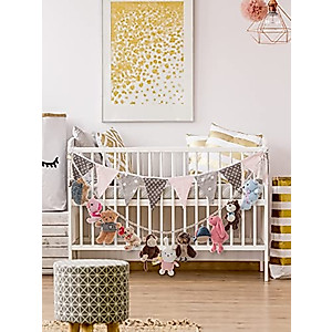 2 Pcs Cotton Boho Macrame Stuffed Animal Hanging Chain- Strong Toy Organizer Storage Chain 78" Handmade Plush Toys Hanging Chain with 40 Clips & 4 Hook Wall Toy Storage Chain Decor for Toys Hats