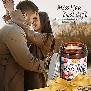 Mom Gifts for Mothers Day, Thinking of You Gifts for Women, Hug in a Jar Candle Aromatherapy Lavender Scented Friendship Candles for Best Friend