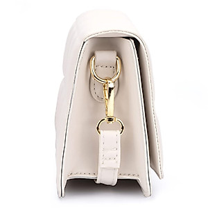 Olivia Miller Women's Fashion Kai Quilted Texture PU Vegan Leather w Front Flap n Removable Strap, Black Small Crossbody Bag, Evening Everyday Casual Work Purse Handbag