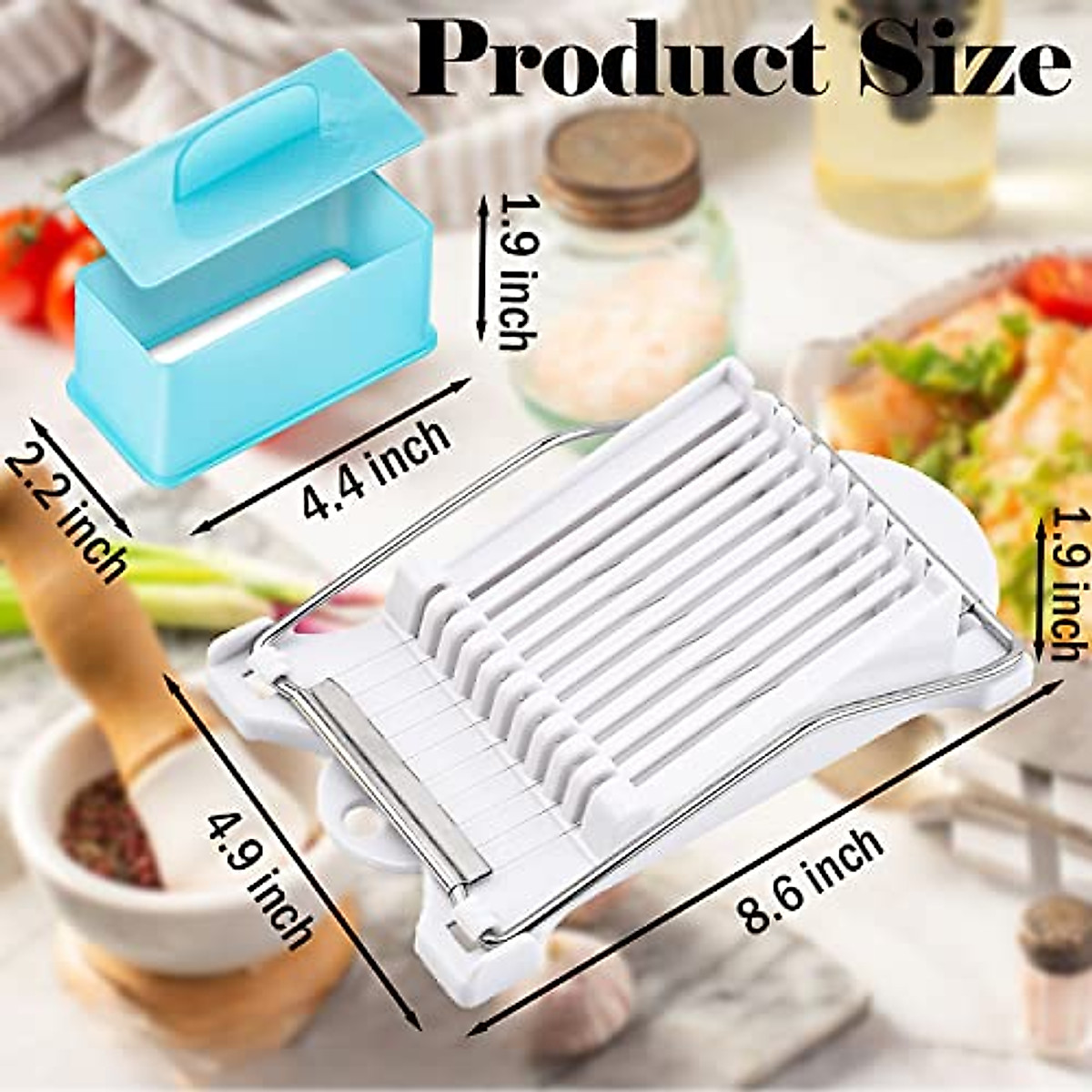 Spam Musubi Mold, Spam Slicer Musubi Maker Kit Onigiri Musubi Mold, Egg Cutter for Boiled Eggs, Cheese Strawberry Apple Luncheon Meat Hot Dog Slicer