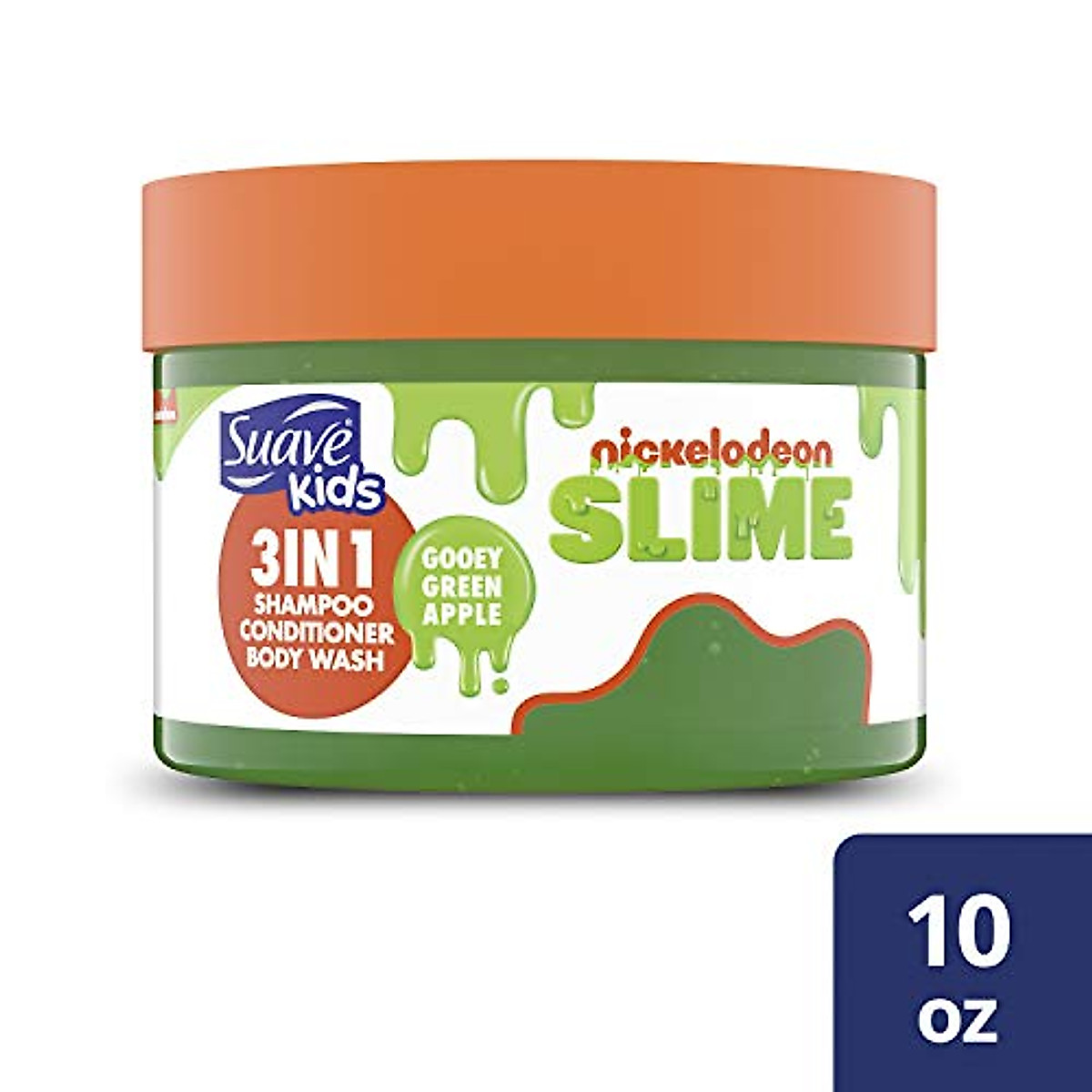 Suave Kids Shampoo, Conditioner, Body Wash 3 in 1 for Ease Gooey Green Apple Tear-Free 10 oz