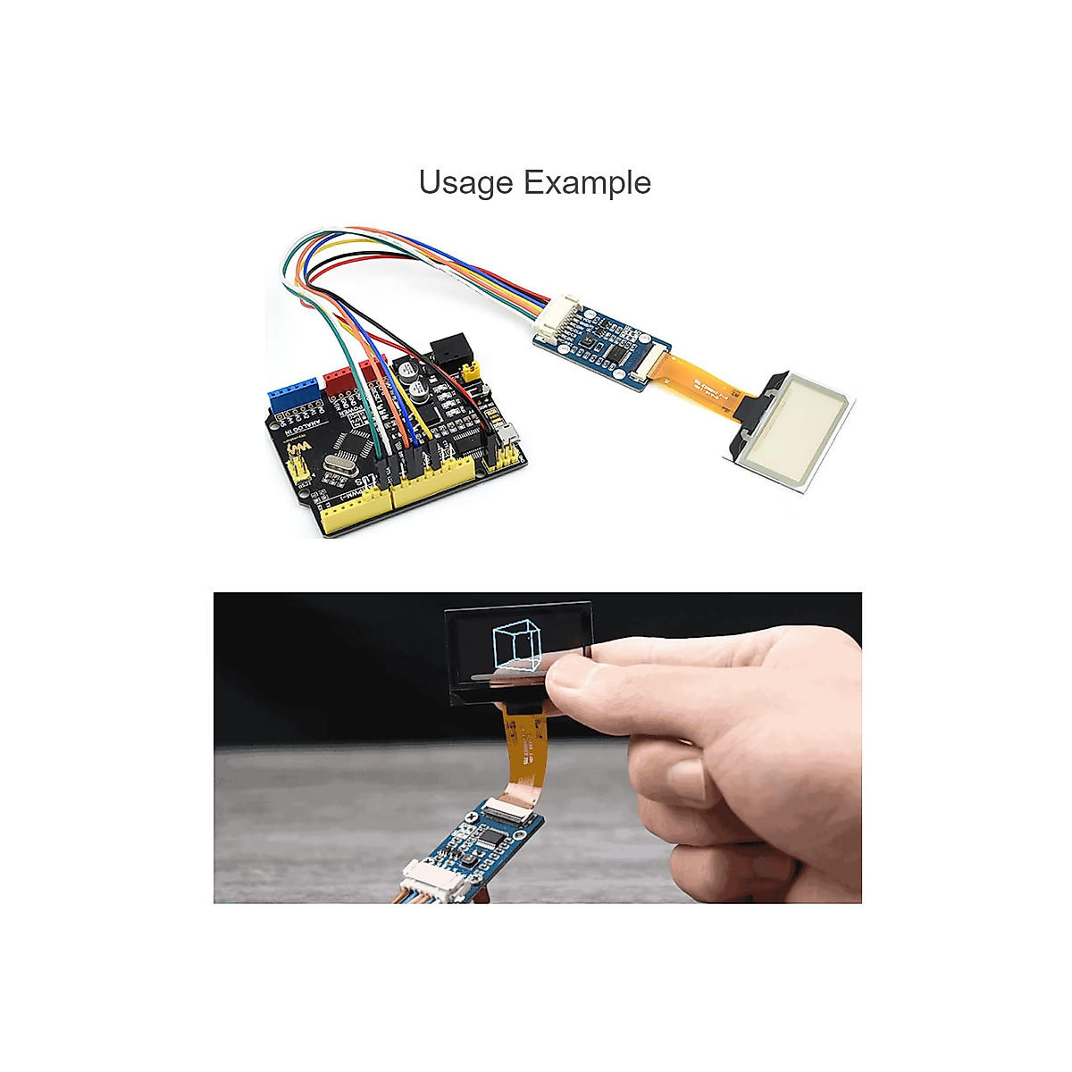 1.51inch Transparent OLED Display Module 128×64 Resolution Light Blue Color Display OLED for ...