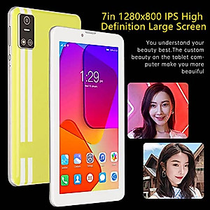 Yoidesu 7 Inch Tablet, HD Tablet 2GB RAM 32GB ROM Maximum Support 128G TF Card, 3G Calling Tablet 5GWifi Dual Band Tablet for 10 100‑240V (US Plug)