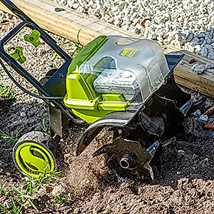 Sun Joe 24V-X2-TLR14 48-Volt iON+ Cordless Garden Tiller/Cultivator Kit | W/ 2 x 2.0-Ah Batteries and Charger