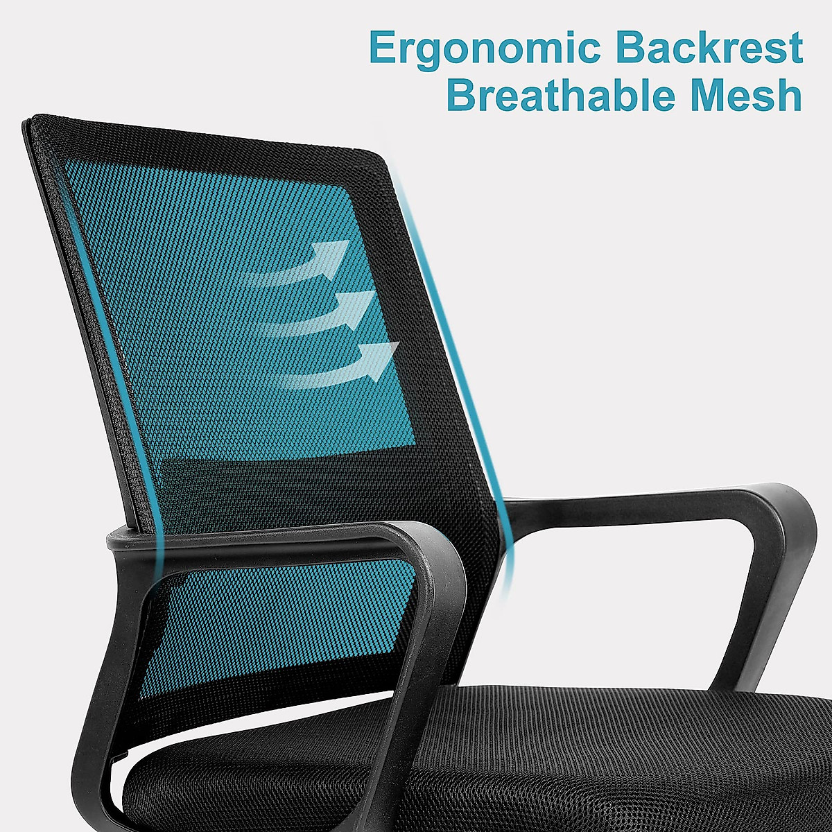 Task Office Guest Chair with Lumbar Support and Mid Back Mesh Space Air Grid Series for Reception Conference Room, Stationary, Black (2 Pack)