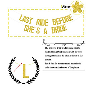 Last Ride Before She's a Bride Banner Gold Glitter, Western Bachelorette Party Decorations, Nashville Bachelorette Party Banner, Cowgirl Bride Banner, Western Cowgirl Bachelorette Party Decorations