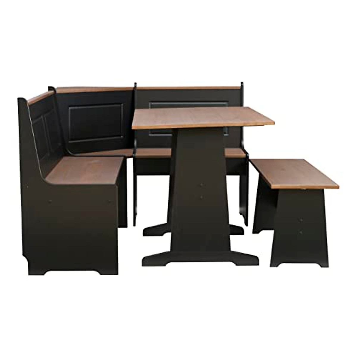 Linon Black and Pecan Breakfast Dining Set Ardmore Nook