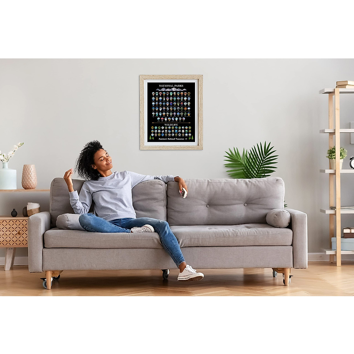 Bright Standards National Parks Scratch Off Map of United States Poster [Includes Wildlife], National Parks Map, US Travel Maps, USA Gifts for Travelers Road Trip Adventure, Fits 16”x20” frame