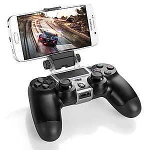 TNP PS4 Controller Phone Clip Holder Clamp Mount Bracket Compatible with PlayStation 4 PS4 Dual Shock Wireless Controller [PlayStation 4]