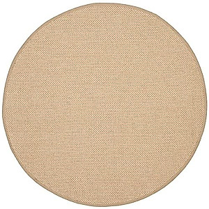 SAFAVIEH Natural Fiber Collection 2' x 3' Maize / Linen NF141B Border Sisal Accent Rug