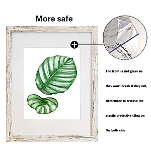 SESEAT 11x14 Frames Pack of 4,Display Pictures 8x10 with Mat or 11x14 Without Mat,Wall Mounting, Distressed White