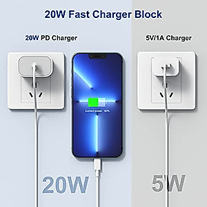 iPhone 14 13 12 Charger Fast Charging Apple MFi Certified,20W PD USB C Wall Charger Block with USB-C to Lightning Cable Cord 6ft,Apple Charger for iPhone 14/13/12/11 Pro Max Mini Plus iPad AirPods