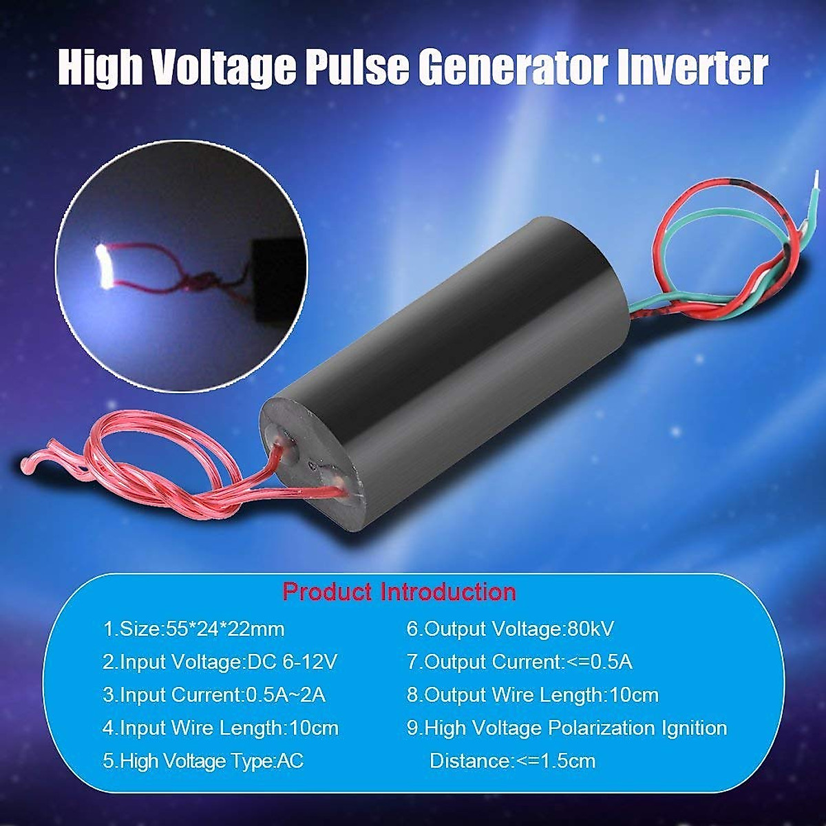 FTVOGUE DC6-12V High Voltage Pulse Generator Transformer Super Arc Pulse Ignition High Temperature Arc Igniter Module 80KV