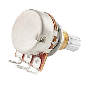 Musiclily Pro Brass Thread Mini Metric Size B25K Guitar Pots Linear Taper Potentiometers for Electric Guitar or Bass(Set of 2)