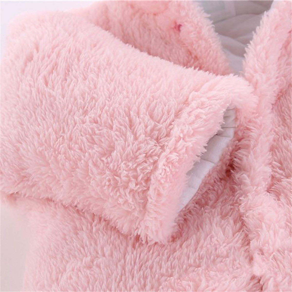 YAMEN Newborn Baby Boy Girl Sleepers Infant Snowsuit Bodysuit Footie Fleece Romper Toddler Winter Outfits 0-3 Months Pink