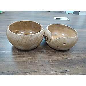 Decorative Yarn Bowl Weaving Supply Circular Yarn Storage Bowl Wooden for Knitting Crochet by SUFY Crafts (Small-6x6x3 Inch)