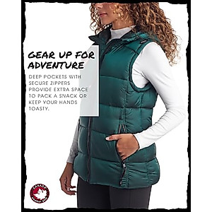CANADA WEATHER GEAR Women’s Vest - Quilted Puffer Vest - Outerwear Sleeveless Jacket, S-XL, Size Small, Ponderosa Green