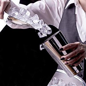 Stainless Steel Ice Picks Crushed Ice Tool With Safety Cover Bar Tools Ice Crushers Chisel Ice Cube Awl Sharp Cone With Non-Slip Handle (Silver)