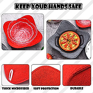 Patelai 6 Pieces 2 Sizes Microwave Bowl Holders Sponge and Microfiber Small Bowls Cozy Large Bowl Holder for Hot Food Soup Warmer Home Kitchen and Hot Bowl Holder