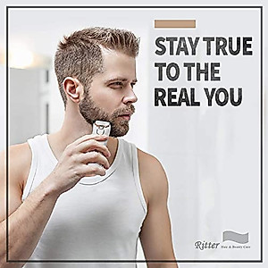 Ritter Hair & Beauty Care Professional Mini Hair Trimmer, balding Clippers, Travel Trimmer, 0mm 1.6" Blade, Powerful 7Watt 2-speeds, Li-ion, Work Corded & Cordless, 4 Hours Run Time (White)