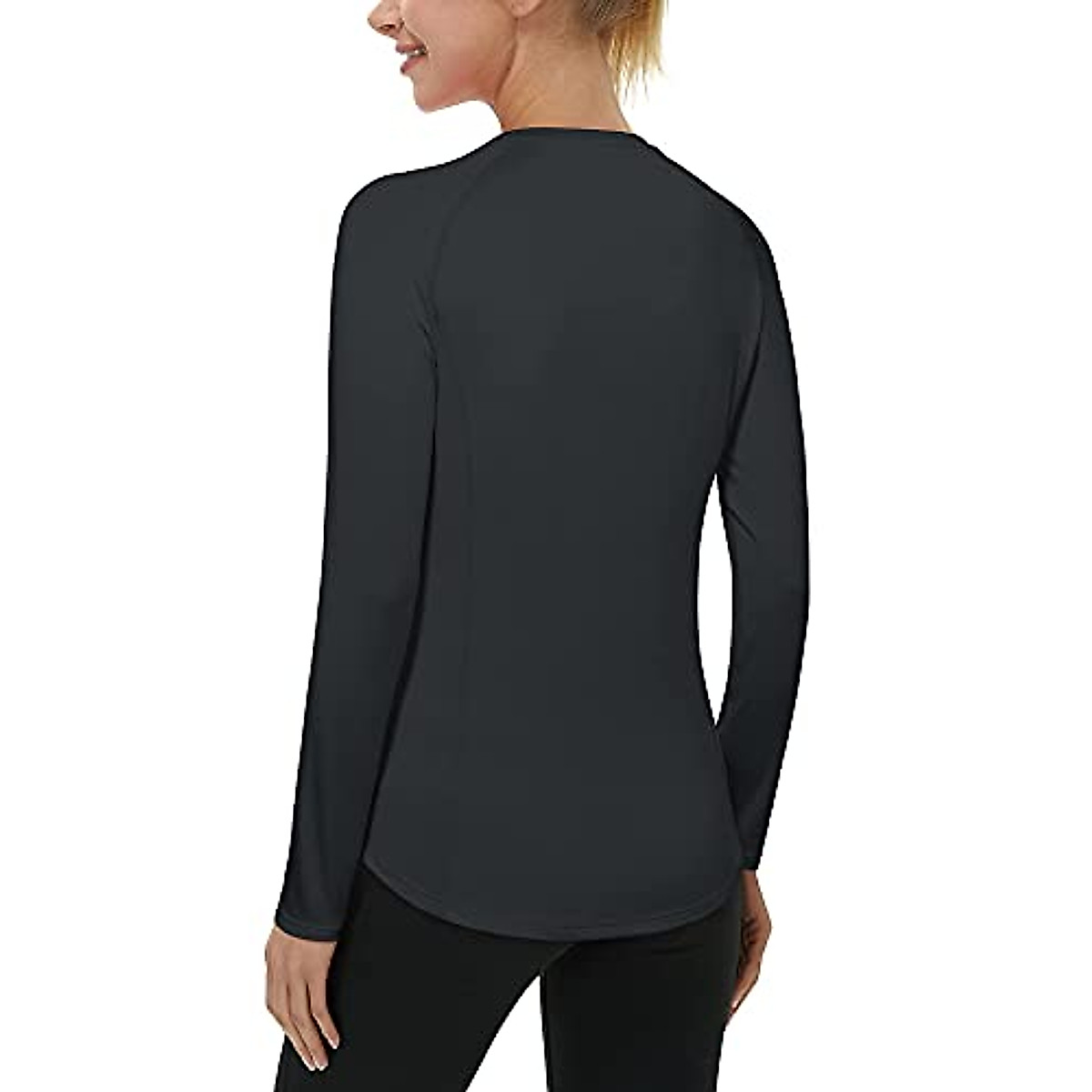 (Size:XL) 2 Pack Womens Long Sleeve UV Sun Shirts UPF 50+ Workout Swim Rash Guard Tops