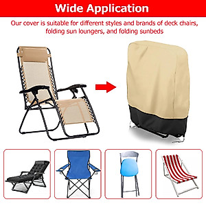 Aofeite Outdoor Folding Zero Gravity Chair Covers, Upgraded Oversized Durable Recliner Cover,420D Oxford Waterproof UV Resistant Lawn Beach Chair Patio Furniture Covers (43Inch Beige)