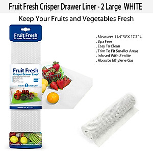 Grand Fusion Fresh Fruits Refrigerator Drawer Liner, BPA-Free Fridge Liners, Keep Your Produce Fresh and Juicy, Easy-to-Clean, Clear, Pack of 2