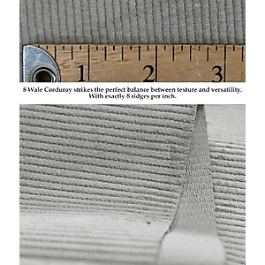 Corduroy Fabric 8 Wale Apparel 290-300GSM Solid Color by Continuous Yard 58" W 100% Cotton - Egyptian Yarn Stripe Texture Soft Trouser Coat Cushion Cover Sofa Cover Sewing Costume Upholstery Navy